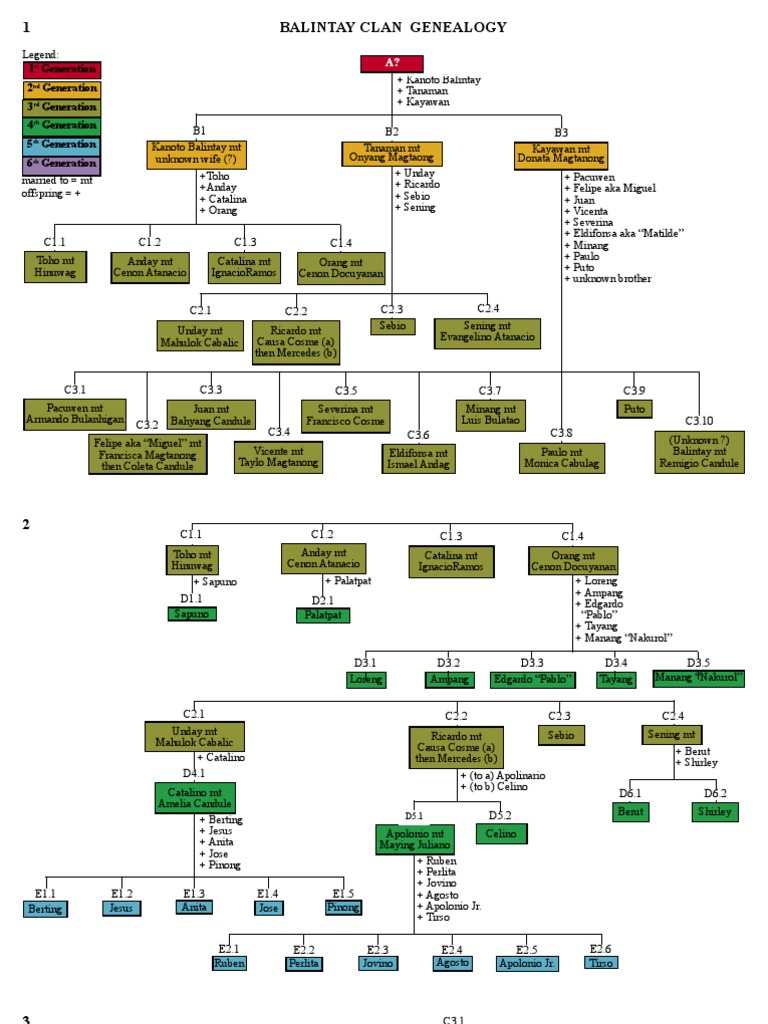 Balintay Clan Genealogy Overview | PDF