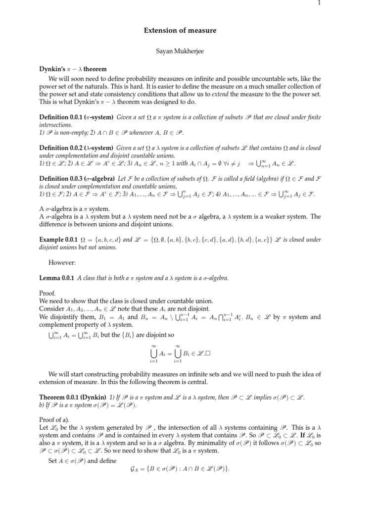 Extension of Measure | PDF | Measure (Mathematics) | Measure Theory