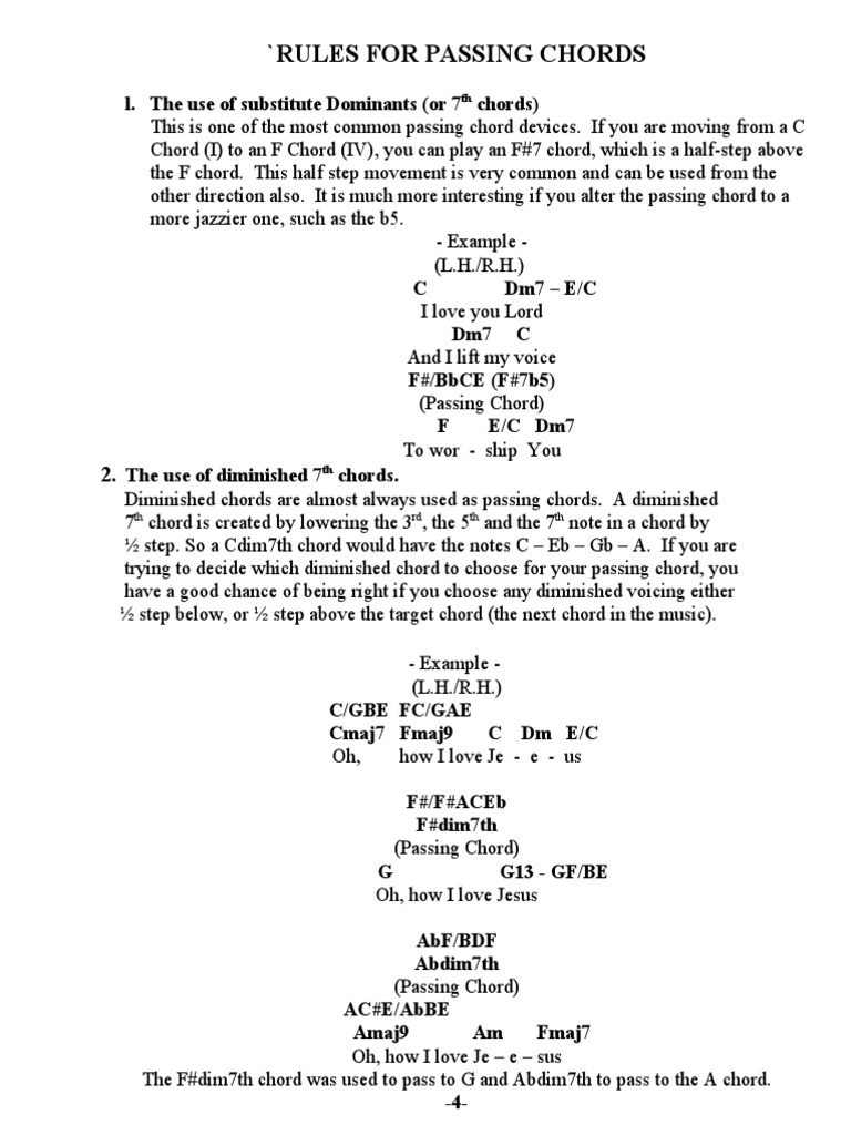 Rules For Passing Chords | PDF