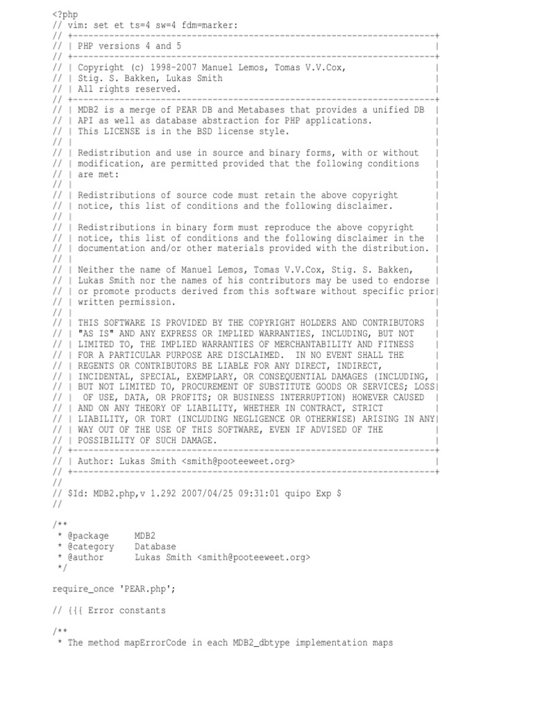 MDB2 | PDF | Subroutine | Boolean Data Type