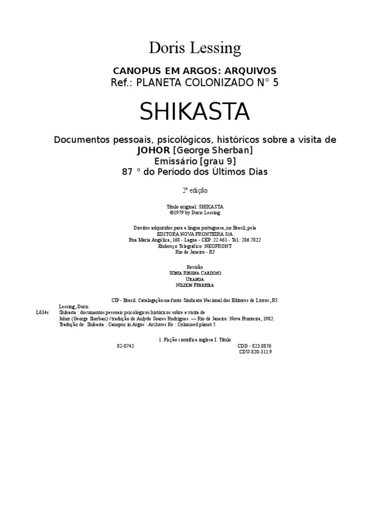 Lessing Doris - Shikasta (Port) | PDF