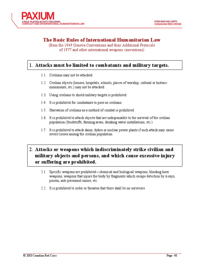 Basic Rules of IHL | PDF | International Humanitarian Law ...