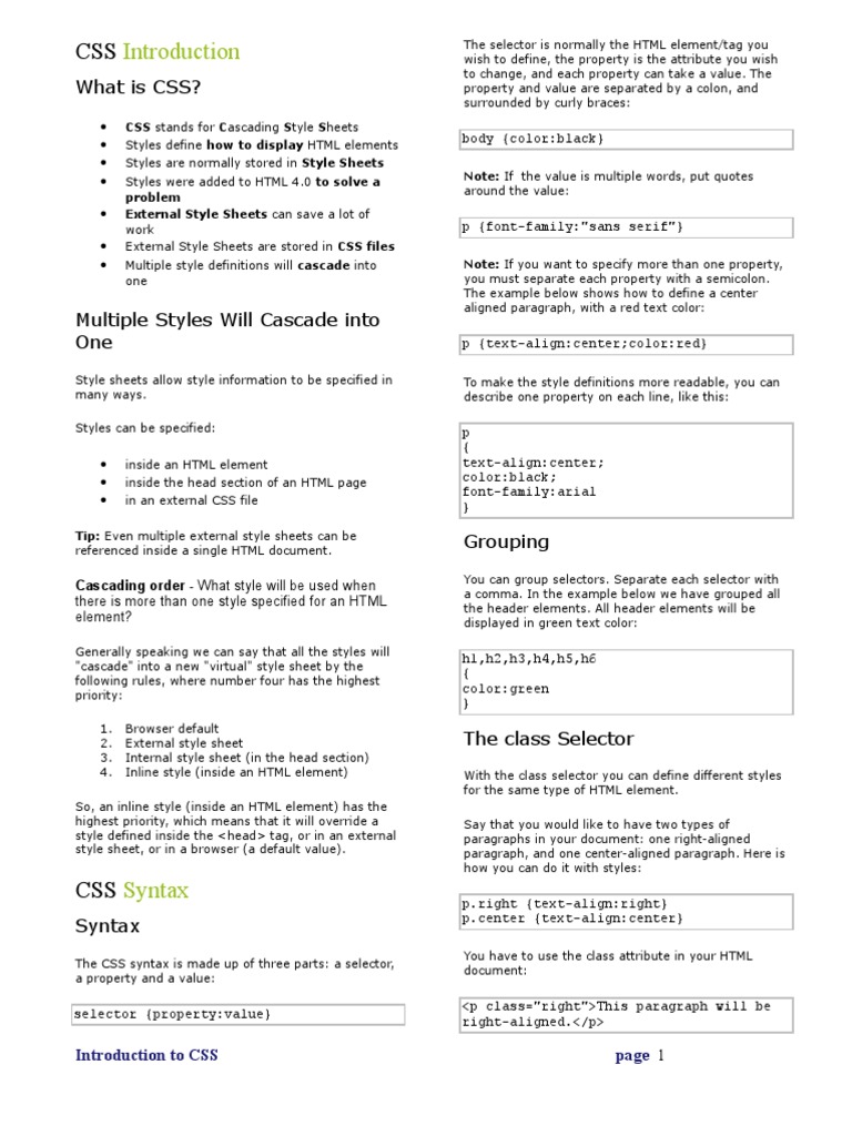 What Is CSS?: CSS Stands For Cascading Style Sheets | Download Free PDF ...