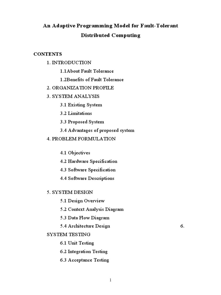 An Adaptive Programming Model For Providing Fault Tolerant Distributed Computing Solutions Pdf