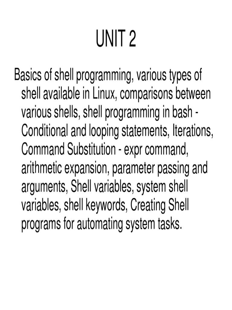 Unit 2 | PDF | Command Line Interface | Unix