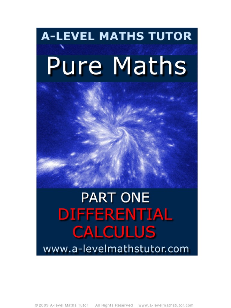 E-Book 'Pure Maths Part One - Differential Calculus' From A-Level Maths ...
