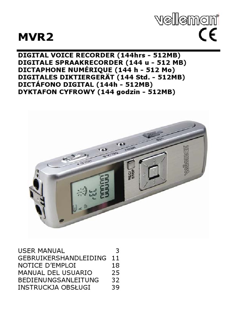 Dictaphone Digital MRV2 | PDF | Computer File | Control Flow