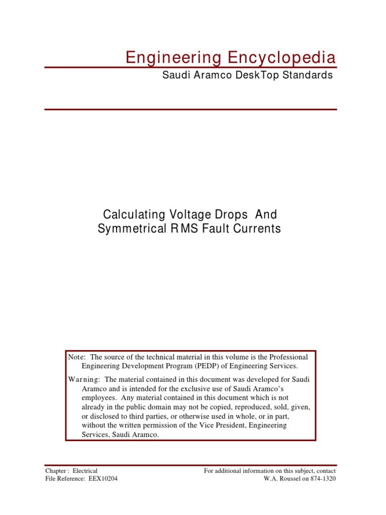 Calculating Voltage Drops and Symmetrical RMS Fault Currents | PDF ...