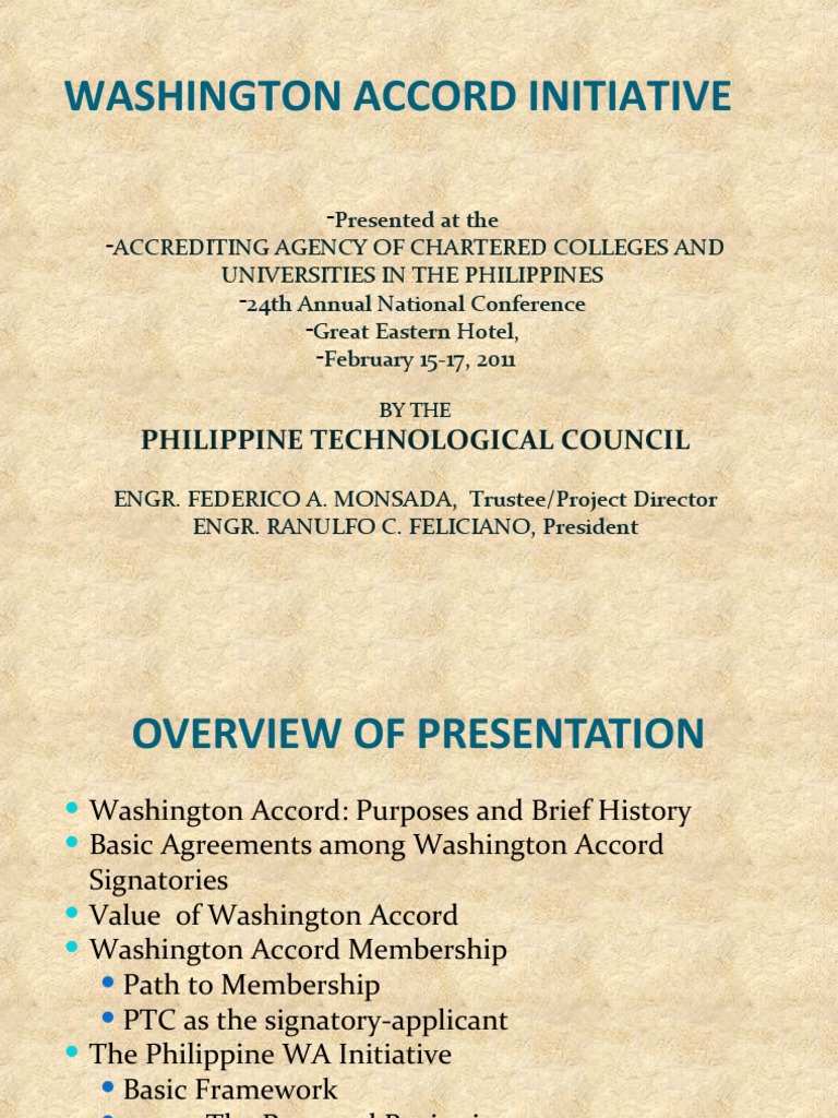 Washington Accord Overview and Initiative | PDF | Science Education ...