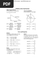 Trig Cheat Sheet: Definition of The Trig Functions | PDF ...