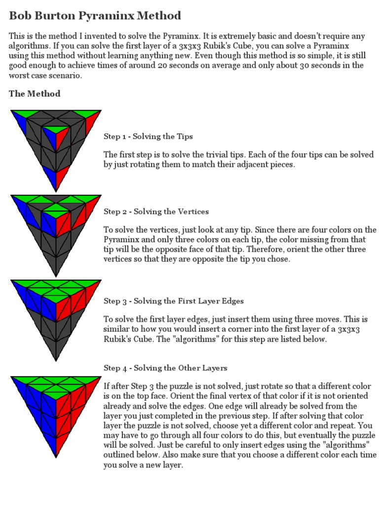 Bob Burton Pyraminx Method | PDF | Theoretical Computer Science ...
