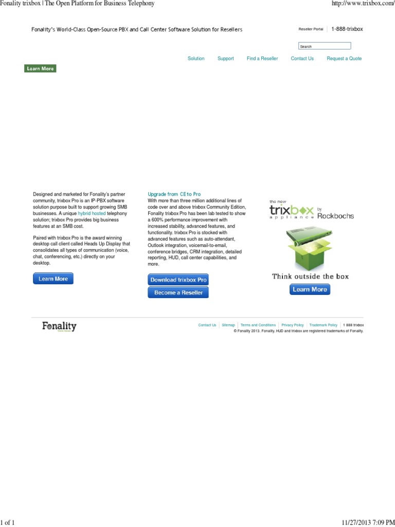 1-888-Trixbox Fonality's World-Class Open-Source PBX and Call Center ...