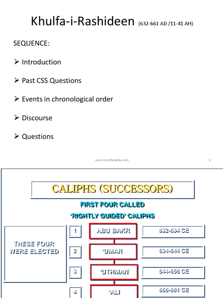 Khulfa-i-Rashideen Caliphs (632-661 AD | PDF | Ali | Caliphate