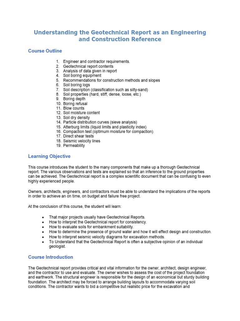Know To Read Geotech Report | PDF | Geotechnical Engineering | Sand