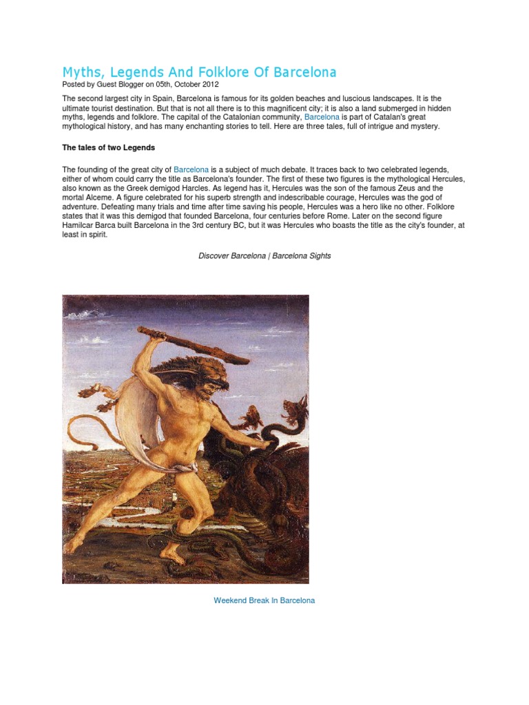 Barcelona's Enchanting Myths and Legends | PDF | Mythology ...