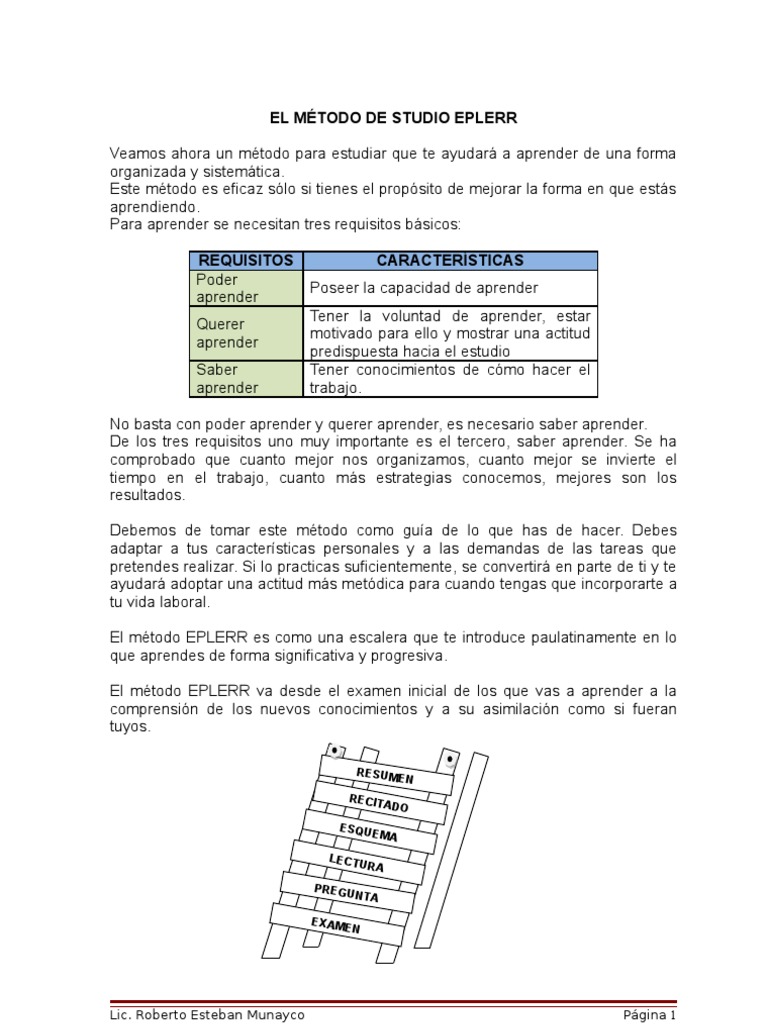 EPLERR | PDF | Aprendizaje | Sicología