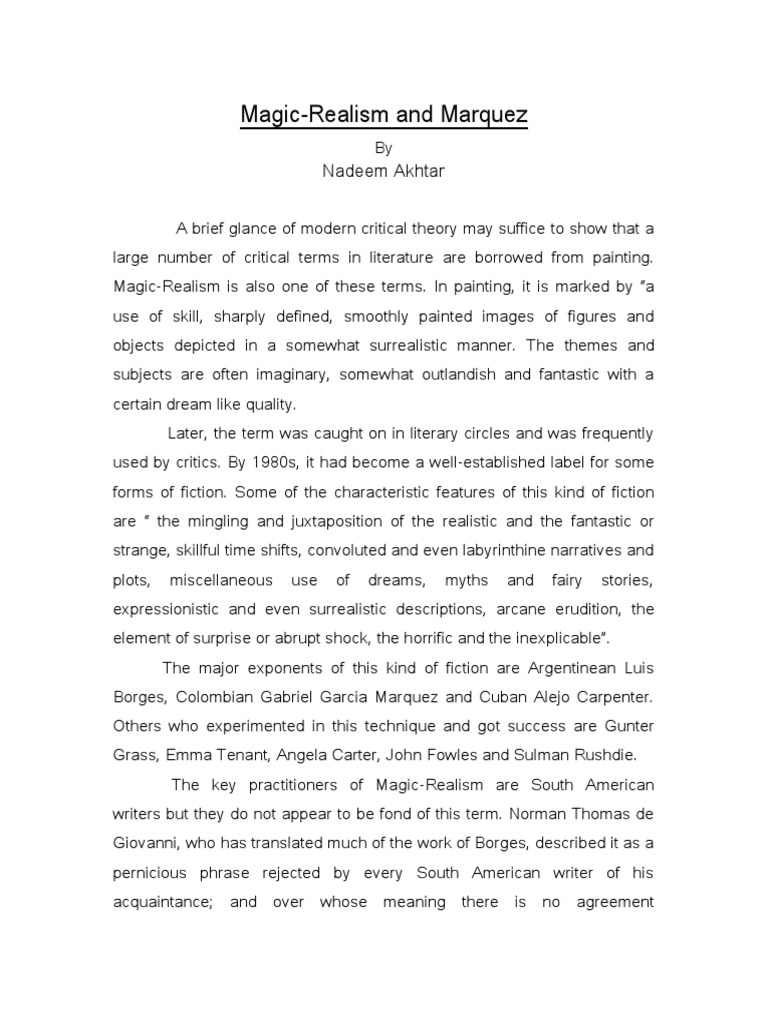 Magic Realism | Fiction & Literature