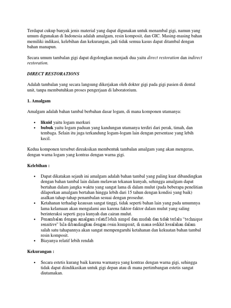 Bahan Tambalan | PDF