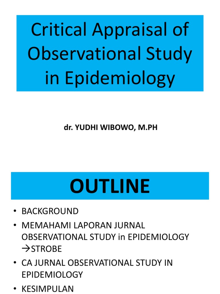 Critical Appraisal of Epidemiological Studies | PDF | Cohort Study | Epidemiology