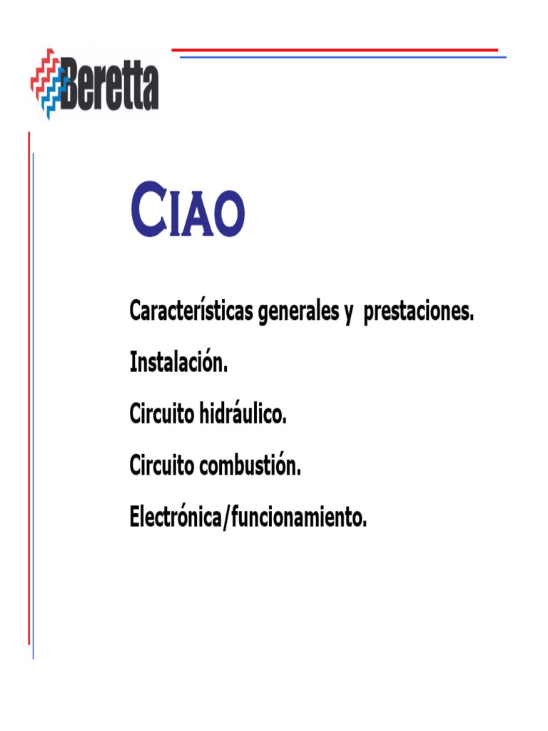 Manual Caldera Beretta Ciao 24 CSI, CAI | PDF | Caldera | Ingeniería de Edificación