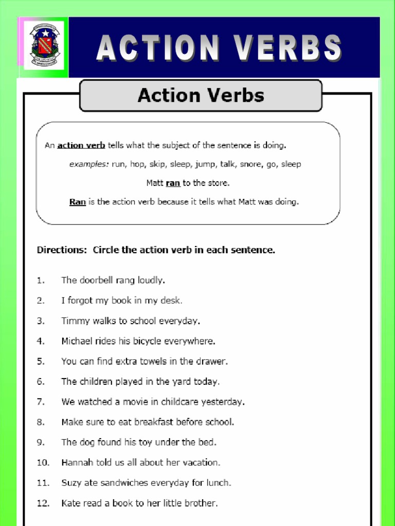 Action Verbs 1 | PDF