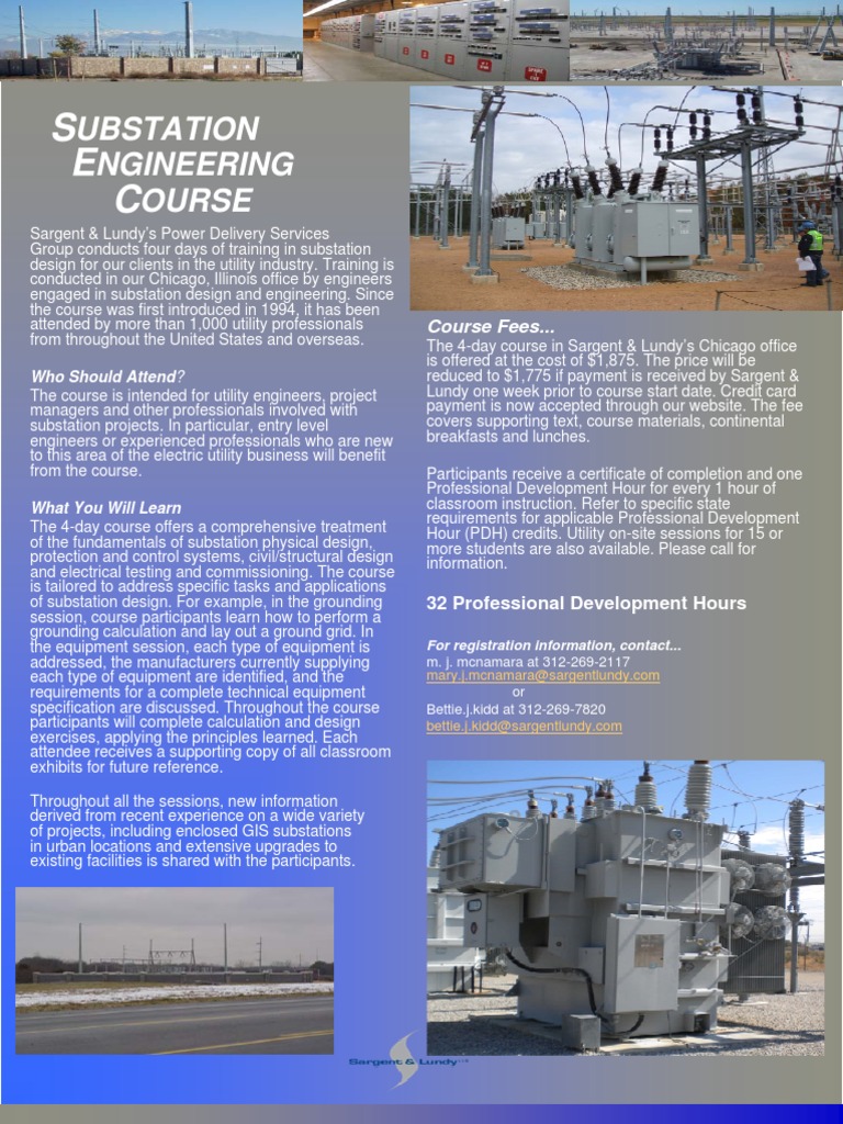 SUB Course | PDF | Electrical Substation | Engineer