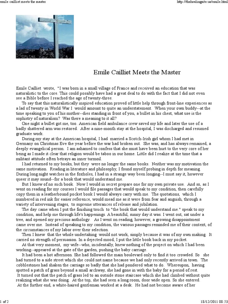 Emile Cailliet Meets The Master | PDF | Religion And Belief | Bible