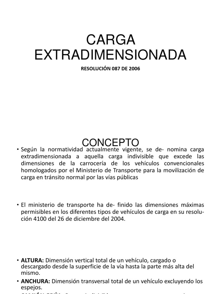 Carga Extradimensionada | PDF | Eje | Transporte