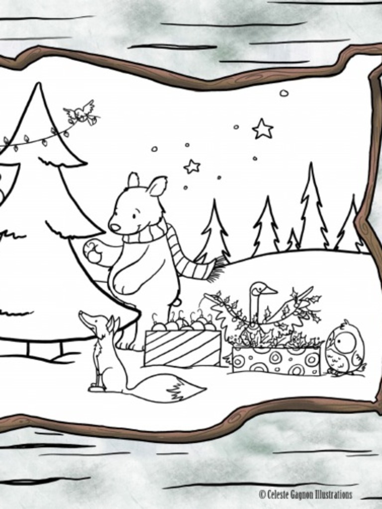 Woodland Setting 8.5x11 Colouring Page | PDF