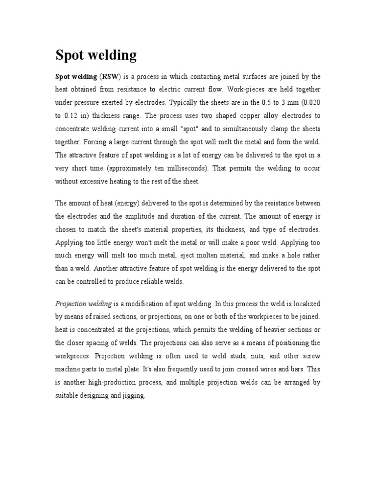 Spot Welding Basic | PDF | Welding | Construction