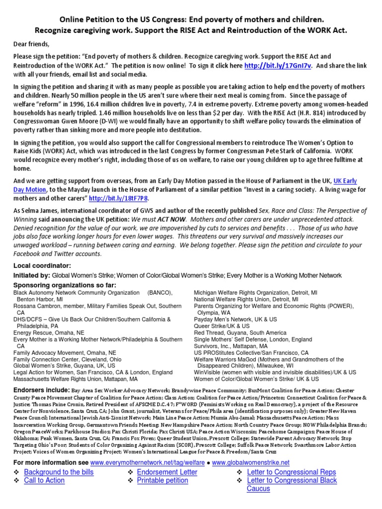 Welfare - Online Petition Letter | PDF | Poverty | Poverty & Homelessness