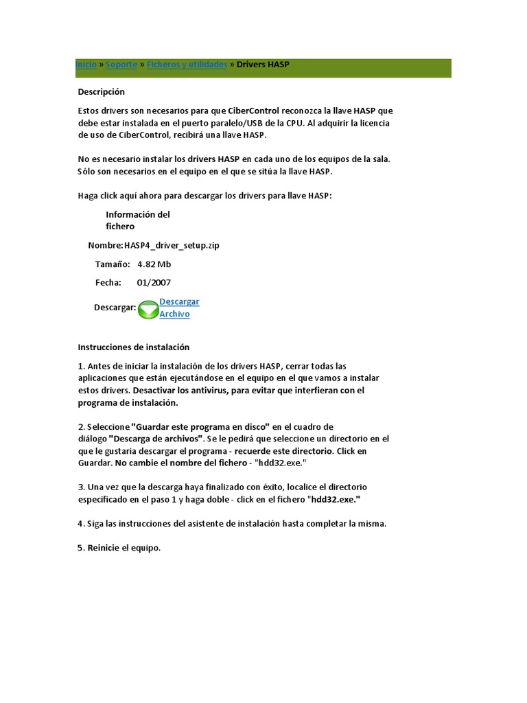 Instalacion Hasp4 - Driver - Setup para Presto | PDF | Negocios ...