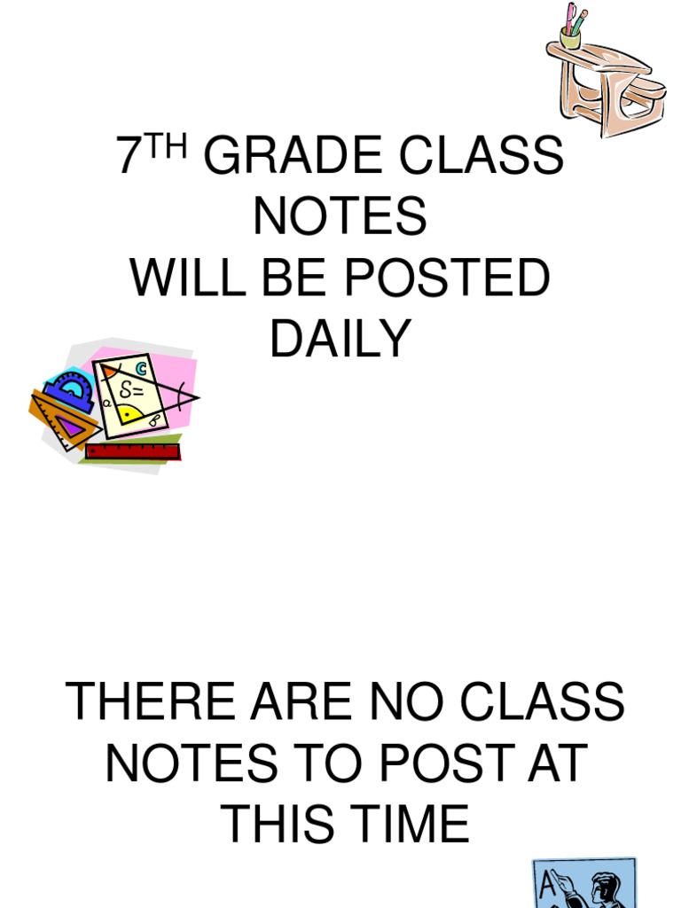 7th Grade Class Notes Update | PDF