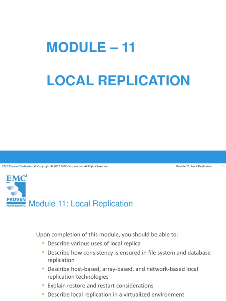 Module 11 Local Replication | Download Free PDF | Replication (Computing) | Information Management