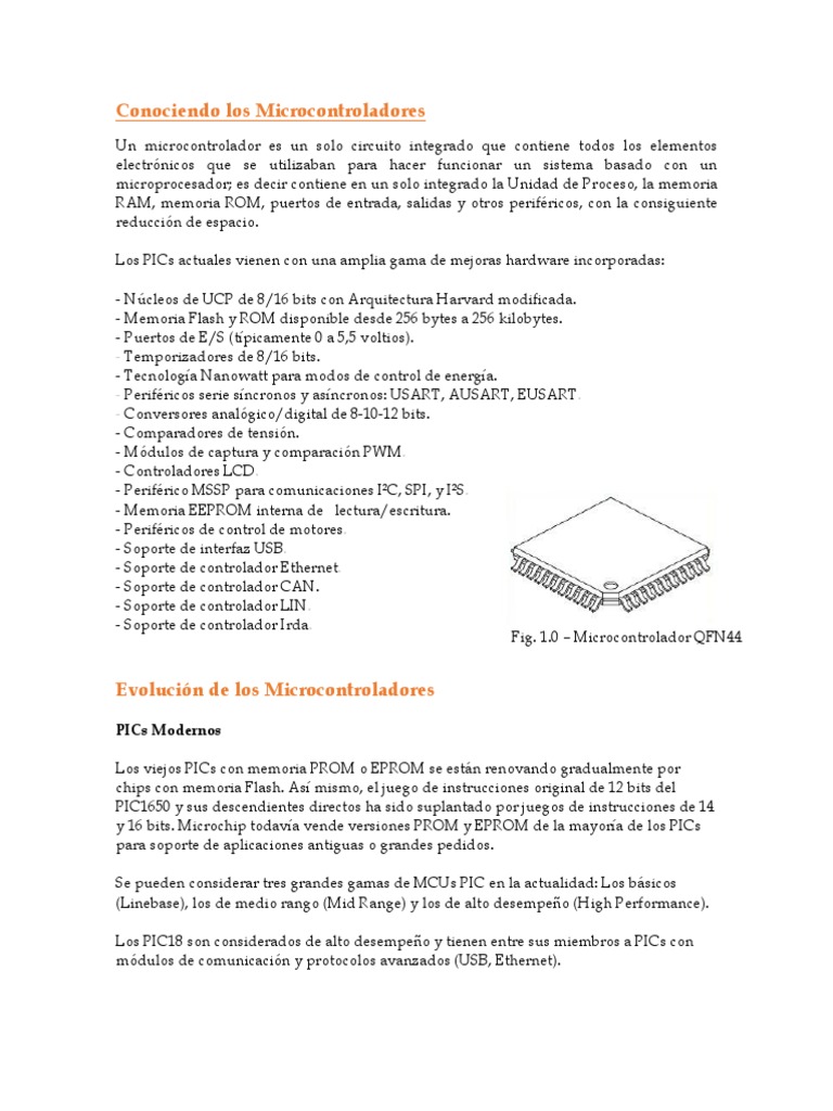 Conociendo El PIC16F887 | PDF | Microcontrolador Pic | Microcontrolador