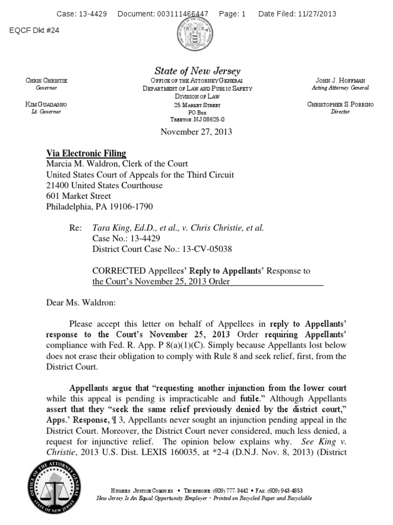 State of New Jersey: Via Electronic Filing | PDF | Summary Judgment ...