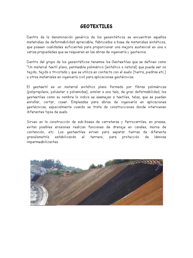 Tutoria Geologia-Geotextiles | PDF | Textiles | Materiales