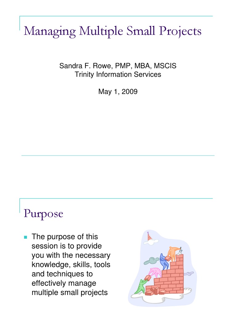 Managing Multiple Small Projects - Sandra Rowe | PDF | Project ...
