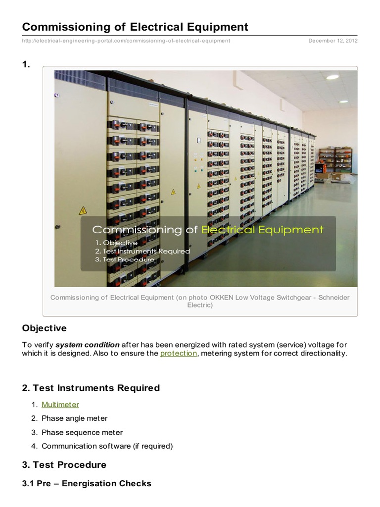 Commissioning of Electrical PAnel | PDF | Relay | Transformer