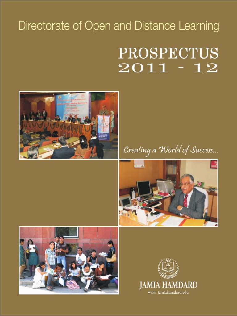 Jamiya Hamdard DODL Short Prospectus and Instructions For Completing ...