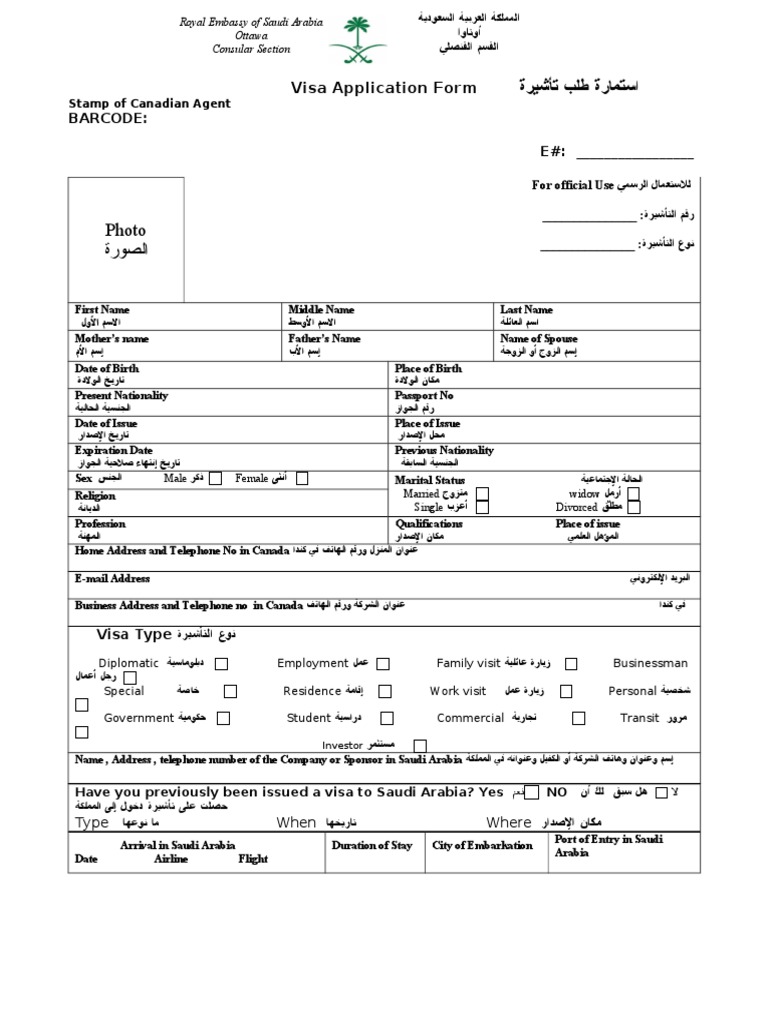 Visa Application Form | PDF
