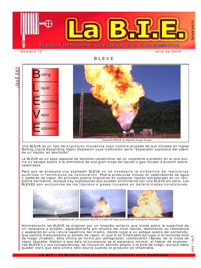 Explosiones BLEVE: Causas y Consecuencias | PDF