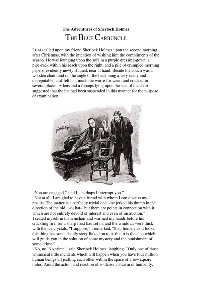 The Blue Carbuncle | PDF | Sherlock Holmes | Dr. Watson