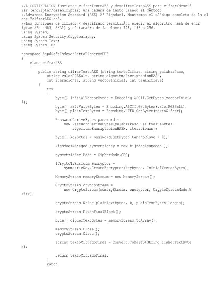 Encriptar y Desencriptar en C# | PDF | Secreto | Algoritmos