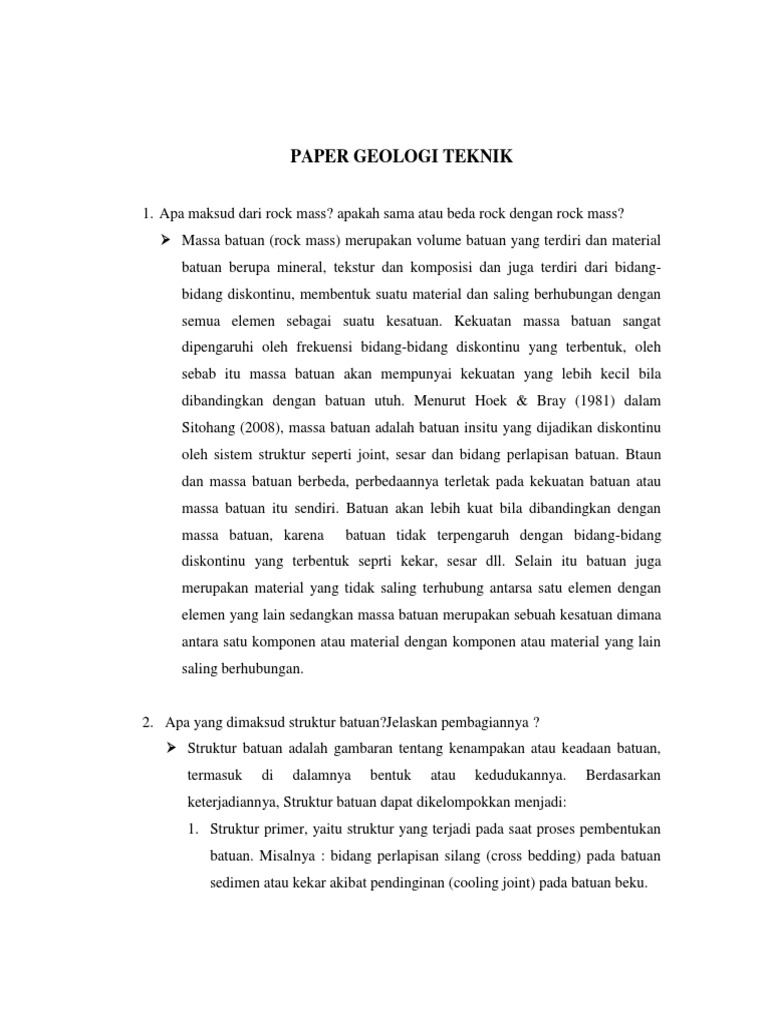 Paper Geologi Teknik | PDF