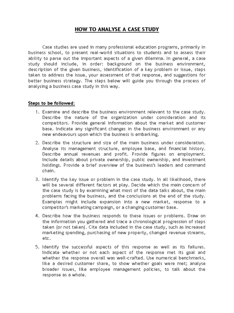 Analyzing a Business Case Study | PDF | Case Study | Strategic Management