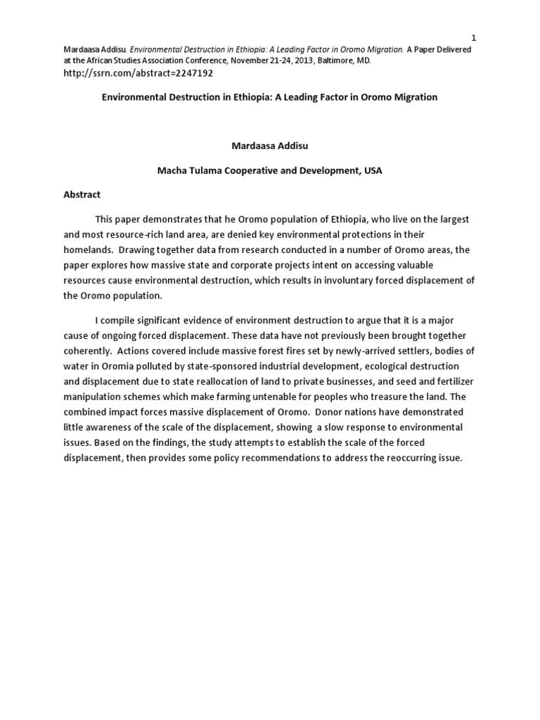 Oromo Migration and Environmental Impact | PDF | Ethiopia | Soil