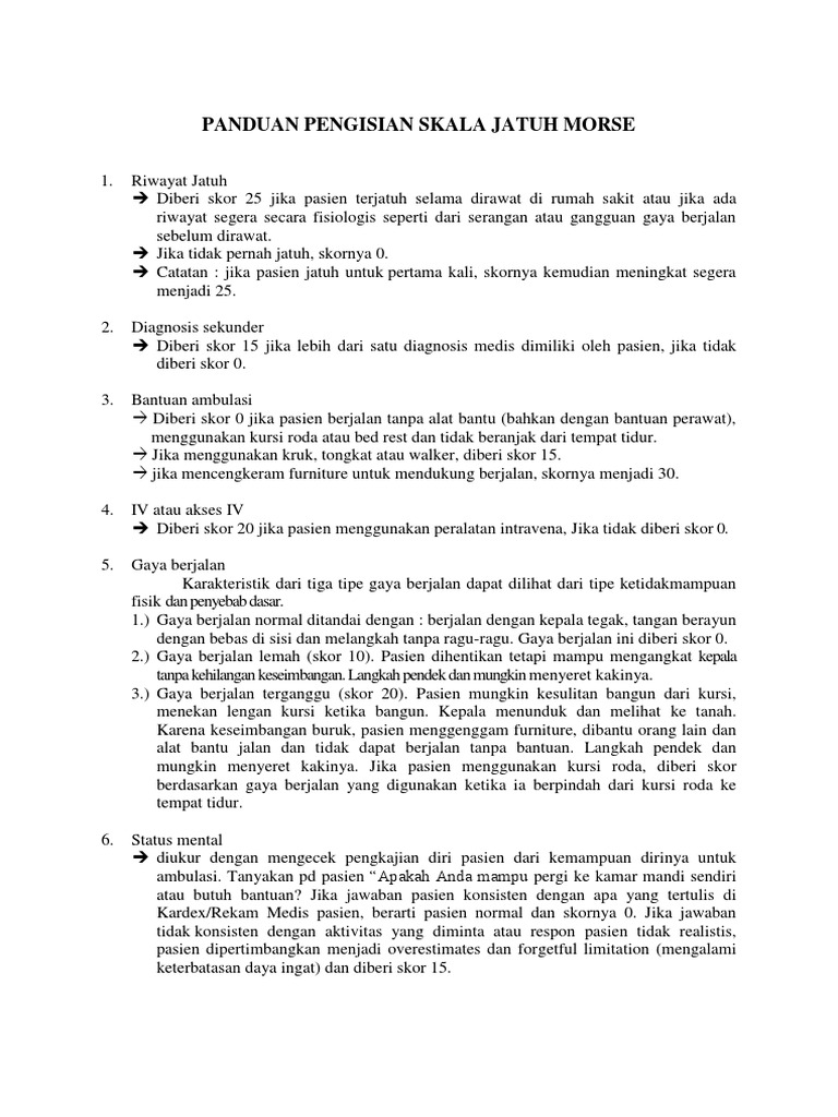 Penjelasan Skala Jatuh Morse | PDF