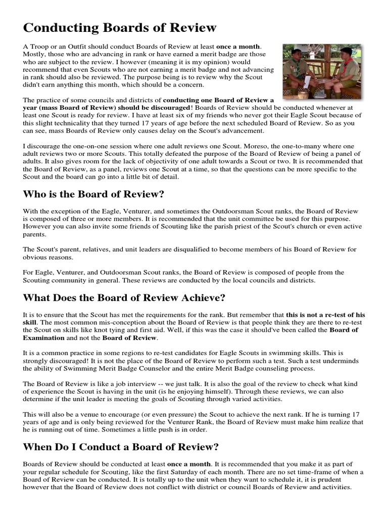 Conducting Effective Boards of Review | PDF | Scouting