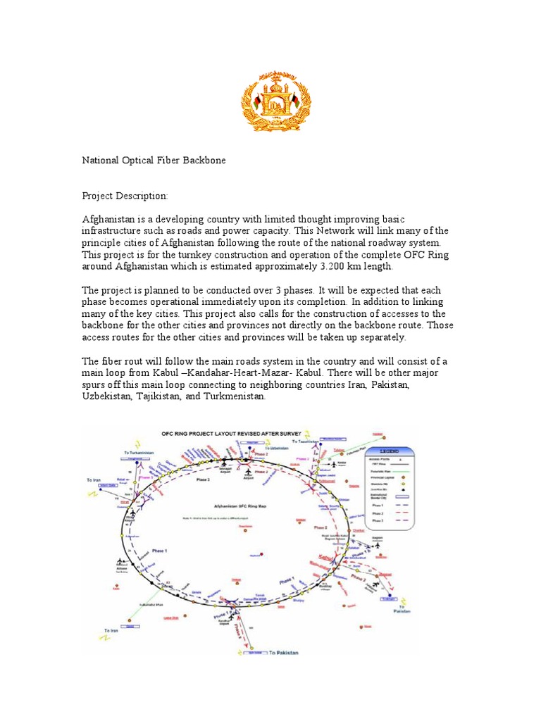 National Optical Fiber Backbone to Connect Afghan Cities | PDF ...